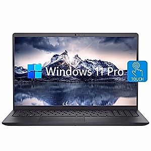 Dell Touchscreen 15.6” Inspiron Laptop with Windows 11 Pro (Latest Model), Full HD IPS Display, Intel Quad Core i5-1135G7, 12GB RAM, 512GB SSD, Intel Iris Xe Graphics, HDMI, Webcam, Black