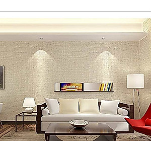 Yija Self-Adhesive Linen Cream Color Pattern Waterproof Shelf Drawer Liner Cabinet Sticker，Wallpaper 15.6Inch by 98Inch