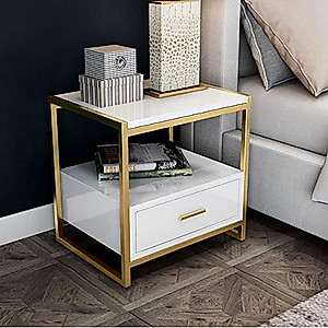 SJYDQ Nordic Nightstand Wooden Side Tables Bedroom Bedside Table with Drawer Bedroom Furniture Tea Table