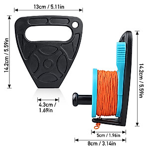 Scuba Dive Reel with Thumb Stopper, 150-foot High Visibility Retractable Line Diving Reel Finger Spool with Handle Stop Switch for Cave and Wreck Exploration, Kayaking Anchor, Spear Fishing, SMB Blue