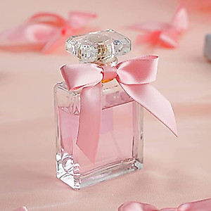 AIMUDI Baby Pink Satin Ribbon Twist Tie Bows 3.5" Light Pink Pretied Bows Premade Craft Bows for Treat Bags Cake Pop Gift Wrapping Basket Wedding Favors Cookie Candy Bagging Baby Shower - 50 Counts