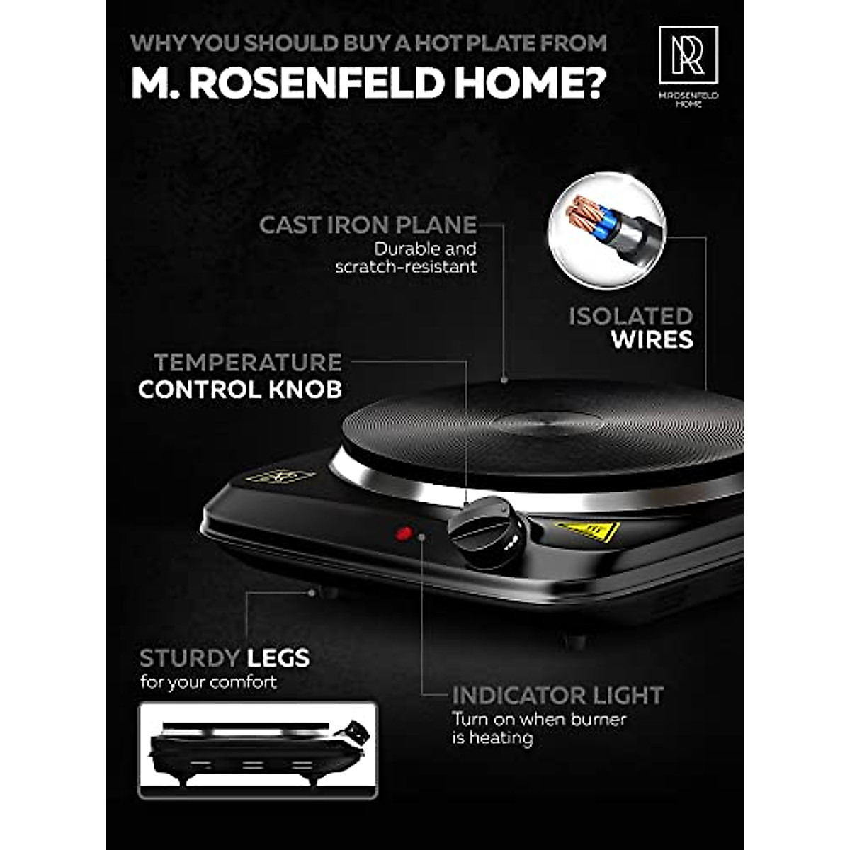 Hot Plate for Candle Making - Electric Hot Plate for Melting Wax - Electric Stove Burners - 1000W Hot Plates For Cooking, Portable Stove Top - Cofee Maker to brew coffee in the Moka Pot