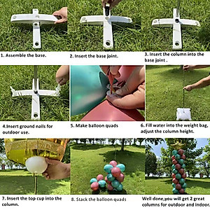 2 Sets Metal Balloon Column Stand Kits with Base, Large Reusable Height Adjustable Balloon Holder Stick with Cups for Floor/Table Top Centerpiece,Perfect for Indoor/Outdoor Yard Party Decor