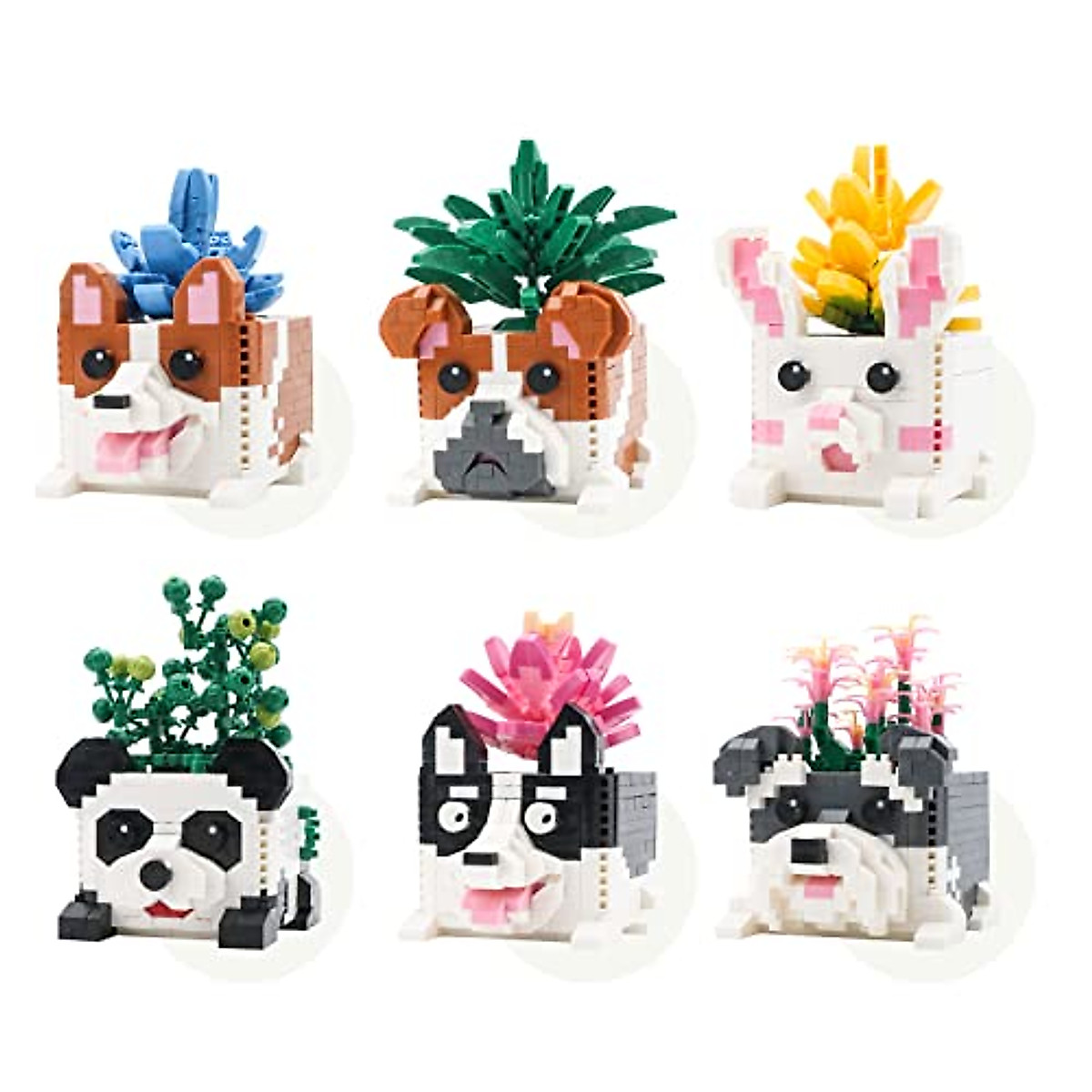 DOLBLOCK Succulent Bonsai Botanical Collection Decor Building Set Architecture Model Kit with Flower Plant Animal for Adults Creative DIY Gifts Toys