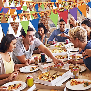 FuWeave 5 Pcs Turtle Party Banners Pizza Birthday Party Decorations Turtle Paper Banner Turtle Garland Pizza Pennant Flags Green Turtle Triangular Flag for Turtle Birthday Party Supplies