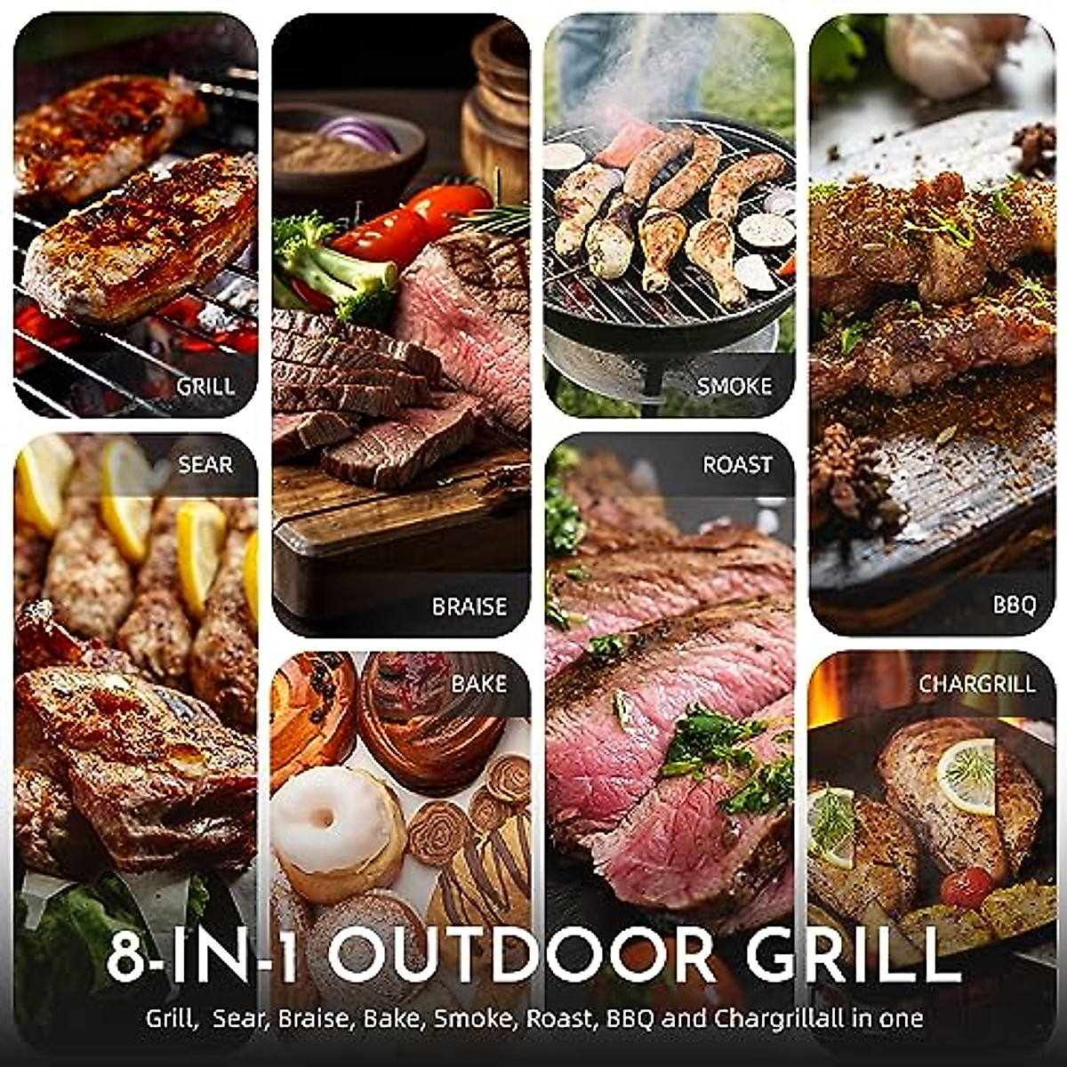 Portable Pellet Grill & Smoker - ASMOKE AS350 256 sq. Pellet Smoker w/Meat Probe, ASCA System™ Smoker Grill, Easy to Set Up & Clean Portable Smoker, Auto Temp Control 8-In-1 Wood Pellet Grill, Blue