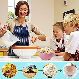 TAO CICADA Cereal Bowls - Set of 4 Wheat Straw Fiber Bowls，Unbreakable & Lightweight for Snacks, Rice, Condiments, Side Dishes, or Ice Cream, Dishwasher & Microwave Safe