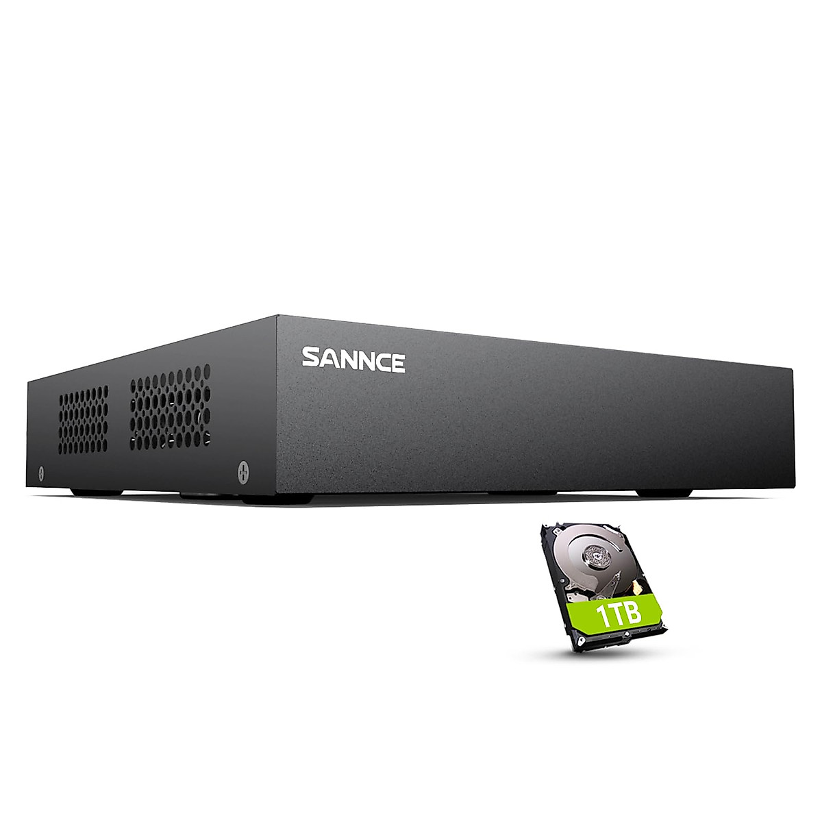 SANNCE 8-Channel 1080P Wired Home Surveillance Security Camera System DVR Recorder with 1TB Hard Disk Drive, Human Detection, Standalone DVR Video Recorder CCTV Support 5-in-1 CVBS/AHD/TVI/CVI/IP