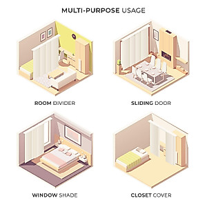 CHICOLOGY Vertical Blinds, Room Divider, Door Blinds,Blinds for Sliding Glass Doors, Temporary Wall, Closet Curtain, Room Door, Woven Beige (Natural Woven) W:46-86 x H:Up-to 96 inches