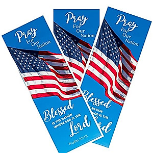 Pray for Our Nation Veterans Gifts Military Patriotic Bible Verse Bookmarks Fourth of July Memorial Day Cards Made in USA Flag Service Men Independence Day Bulk 100 Count