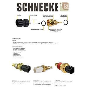 SCHNECKE 33-26320-AA Engine Coolant Temperature Sensor compatible with Ford 15-16 C-Max / 01-07 Courier / 12-16 Edge / 01-17 Escape / 01-15 Explorer / 01-03 Escort / 15-18 F-450 F-550 Super Duty