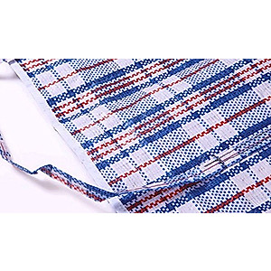 anselynn Laundry Bags Set of 2 Large Plastic Checkered Storage Laundry Shopping Bags with Zipper and Handles!Great for Travel,Laundry,Shopping,Storage,Moving! 23x23x5.7/18x19x4.7(Blue)