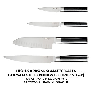Babish High-Carbon 1.4116 German Steel 14 Piece Full Tang Forged Kitchen Knife Set W/Sheaths