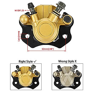 FVRITO Brake Caliper and Pads for 110cc 125cc 150cc 200cc 250cc 196cc 6.5HP Coleman kt196 yerf dog gx150 Kandi Baja RTK200 Go Kart Dune Buggy Taotao Roketa Sunl Kazuma Chinese ATV Quad Golden