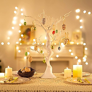 Sziqiqi Small Artificial Tree for Table Centerpiece White Fake Trees 1.9FT Faux Tree for Wedding Party Birthday Garden Home Christmas Decorations Indoor Outdoor