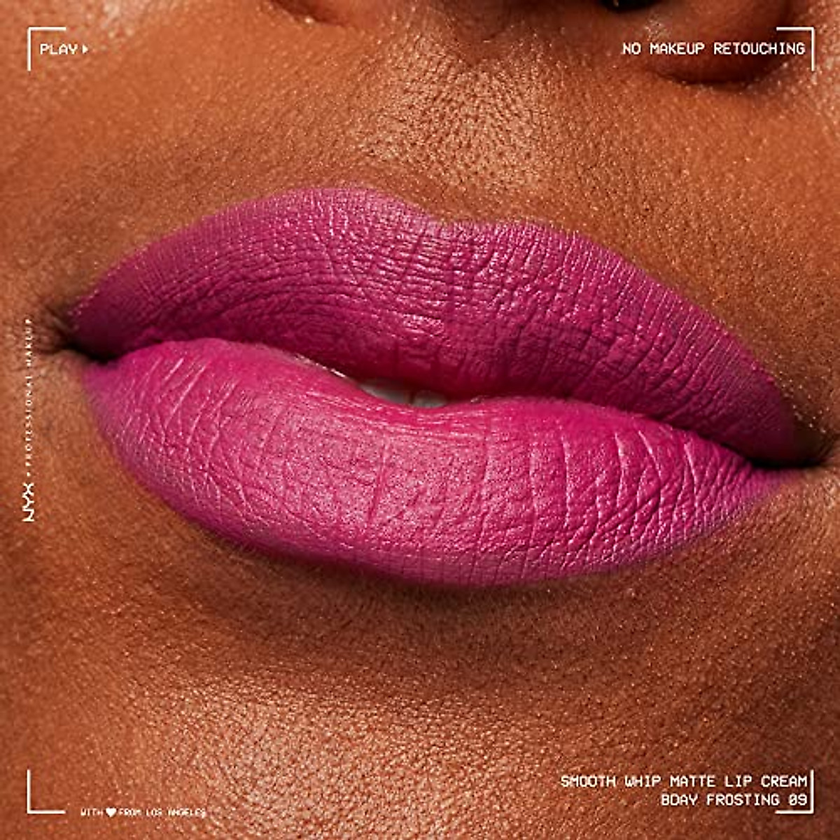 NYX PROFESSIONAL MAKEUP Smooth Whip Matte Lip Cream, Long Lasting, Moisturizing, Vegan Liquid Lipstick - Bday Frosting (Violet Red)