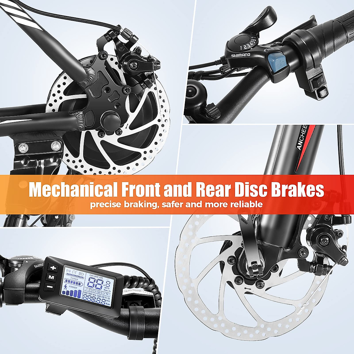 ANCHEER 500W Electric Bike for Adults 27.5'' Electric Mountain Bike/Ebike for Adults, 3 Hours Fast Charge, 50 Miles Ebike with 48v 10.4Ah Removable Battery, 21/24 Speed Gears