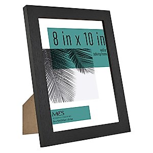 MCS Studio Gallery 8x10 Picture Frame Black Woodgrain, Vertical & Horizontal Wall Hanging & Easel for Tapletop Display, Rectangle Photo Frame for Photos, Posters & Art Prints (1-Pack)