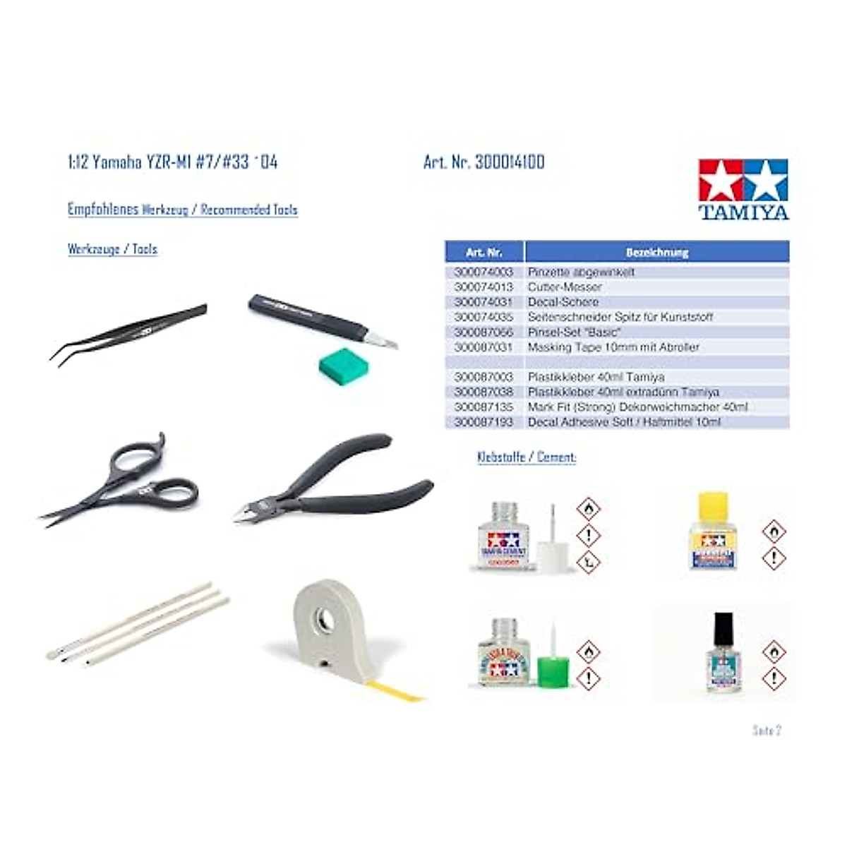 Tamiya – 14100 Yamaha YZR M1 2004 1/12