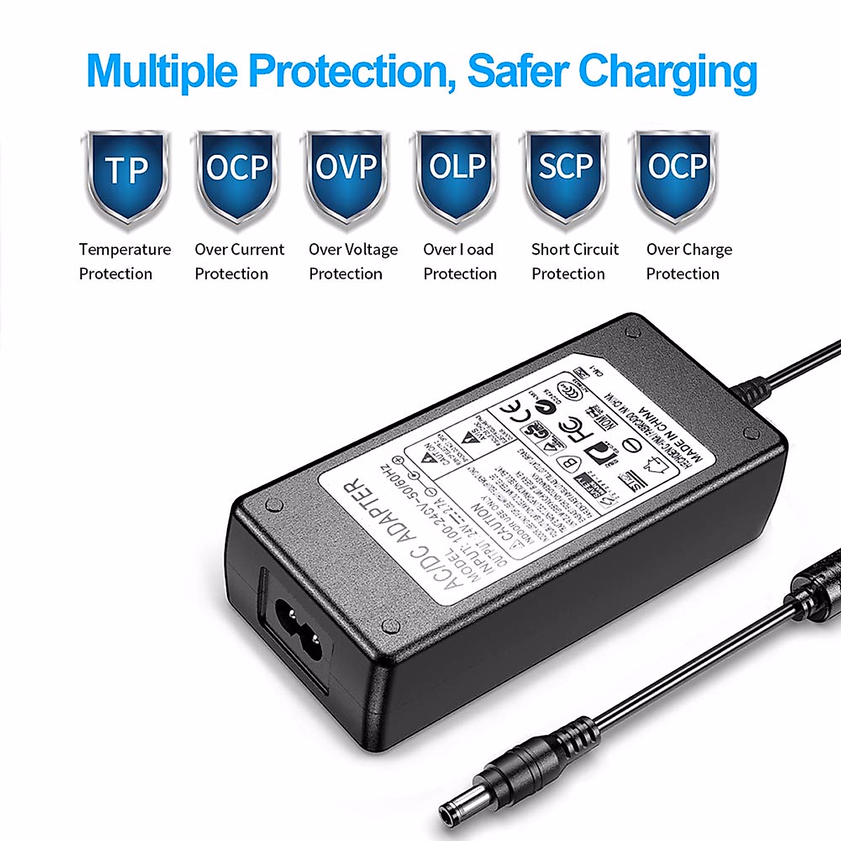 Punasi 24V 2.7A Power Supply Cord Adapter for Silhouette Cameo 1 2 3 4 SD Portrait Studio Machine, AC/DC Adapter Replacement for Electronic Cutting Tool Charger, Extra Long 59 in Cord