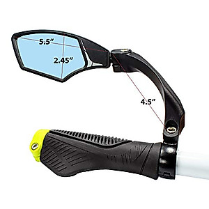 Hafny NEW Handlebar Bike Mirror, HD,Blast-resistant, Glass Lens, HF-MR095 (Anti-glare left)