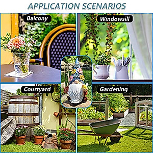 VIVICOMFY Resin Gnome Solar Rian Gauges,Resin Gnome Garden Statue with a Glass Rain Gauge,Hand Painted Gnome Sculpture Water Gauge for Garden Patio,Outdoor Solar Gnome Statue with Rain Gauge