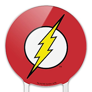 Acrylic The Flash Lightning Bolt Logo Cake Topper Party Decoration for Wedding Anniversary Birthday Graduation