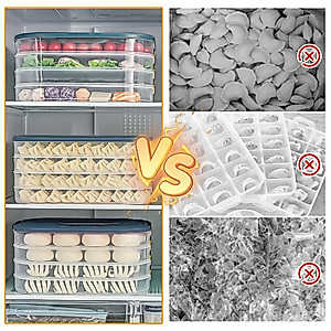 Tefola Food Storage Containers with Lids, 4-Layer Stackable Snack Container with Lid Dumpling Box Airtight Storage Container Cookie Storage Containers (Blue)