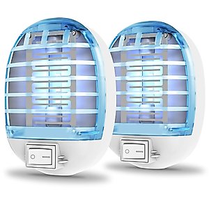 DNFAF Fly Trap for Indoors, Bug Zapper Indoor, Electronic Mosquitoes Killer Mosquito Zapper with Blue Lights for Living Room, Home, Kitchen, Bedroom, Baby Room, Office(2 Packs)