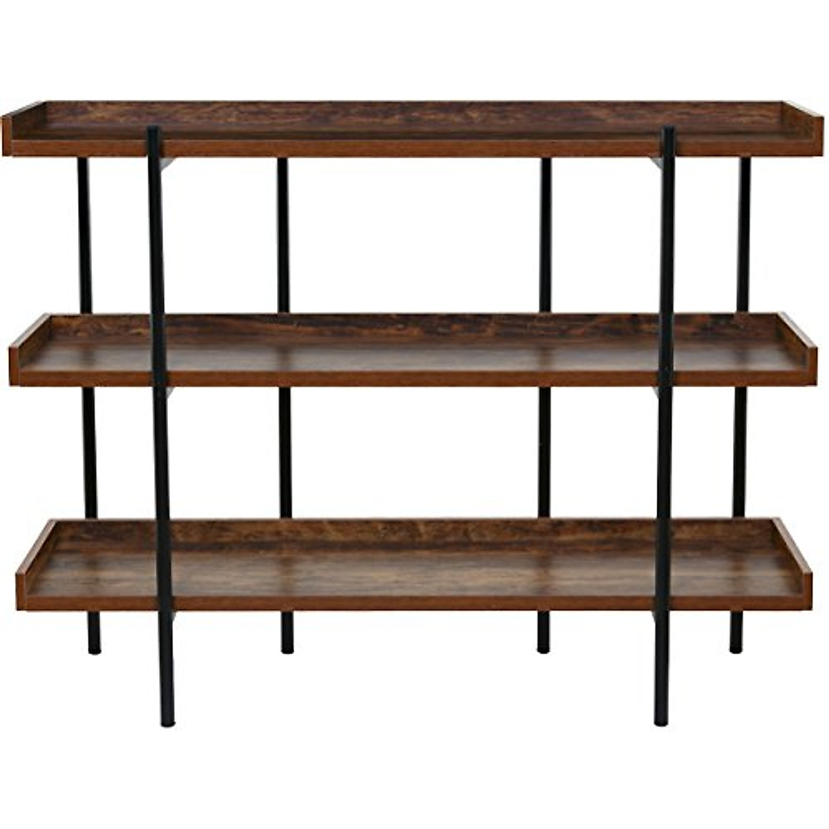 OneSpace Modern Wood and Steel 3-Shelf Display, Cherry