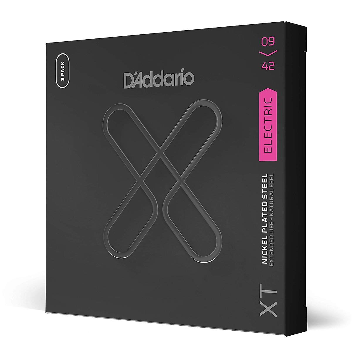 D'Addario Guitar Strings - XT Nickel Coated Electric Guitar Strings - XTE0942-3P - Extended String Life with Natural Tone & Feel - For 6 String Guitars - 09-42 Super Light, 3-Pack