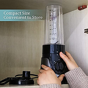 La Reveuse Personal Size Smoothies Blender 300 Watts with 24 oz BPA-Free Portable Travel Sports Bottle (Grey)