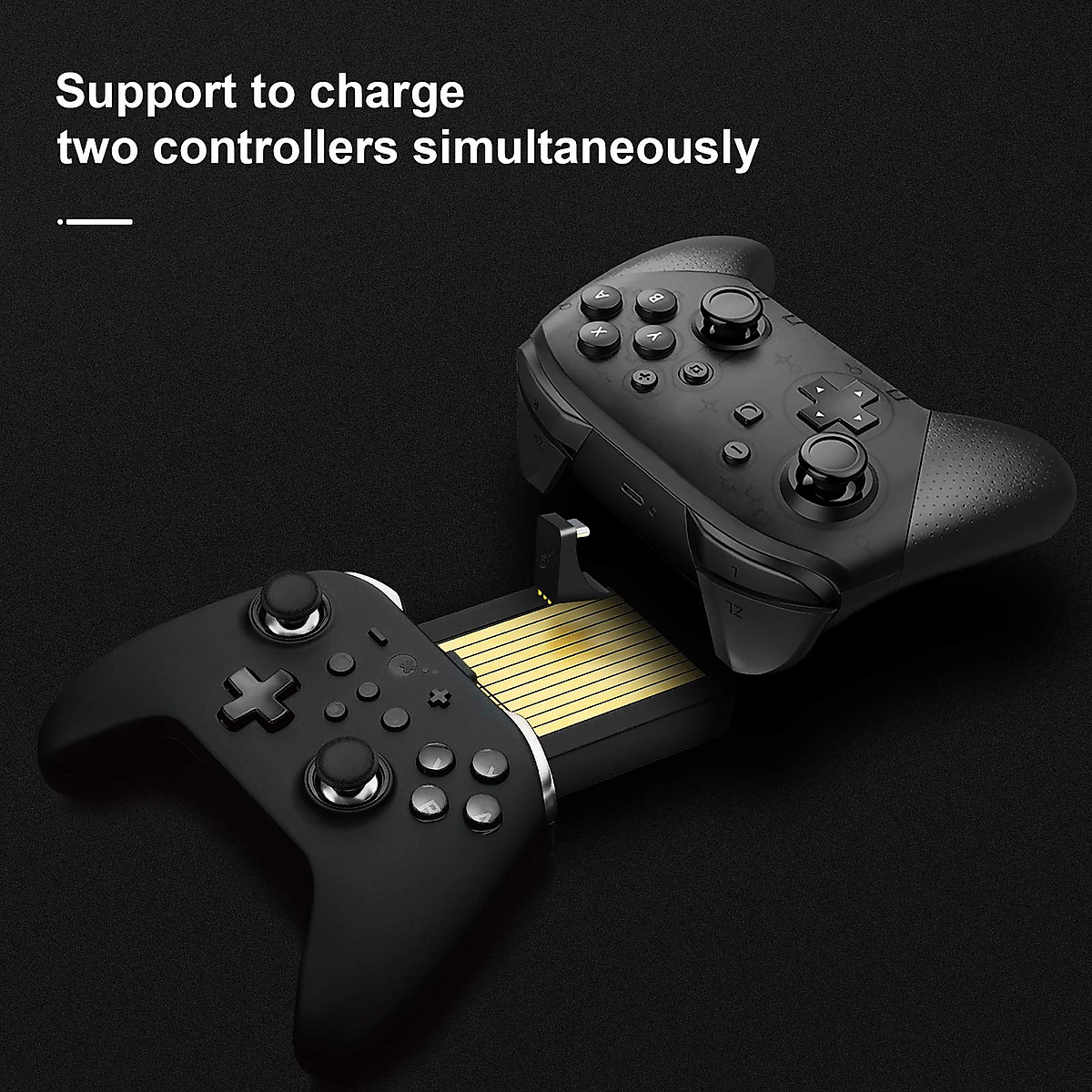 GuliKit Pro Controller Charger for Switch - Dual Controller Fast Charger Charging Dock Stand Station Compatible with Nintendo Switch Pro Controllers with LED Indicators
