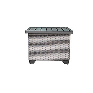 TK Classics Florence 7 Piece Outdoor Wicker Patio Furniture Set, Navy