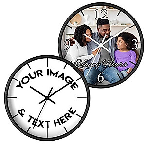 Custom Personalized Photo Wall Clock (10") - Add Your Photo, Picture, Logo or Any Design - Create Your Own Clock for Family, Friends - Made in USA