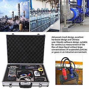 TDS-100H Handheld Digital Ultrasonic Meter Tester Flowmeter, Built in Data Logger, RS-232 Compatible with Fuji, 4×8 Chinese or 4×16 English Display, Sensor Cable Power