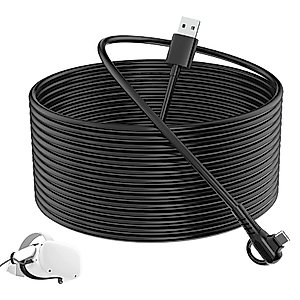 SEVENKA Long Link Cable for Quest 3/2/Quest, 16.4ft/5m USB C 3.2 Gen1 Cable for PC Gaming & VR Headset, Fast Charging & High Speed Data Transfer 90 Degree Type C to USB A Cable Fast Charger Cord