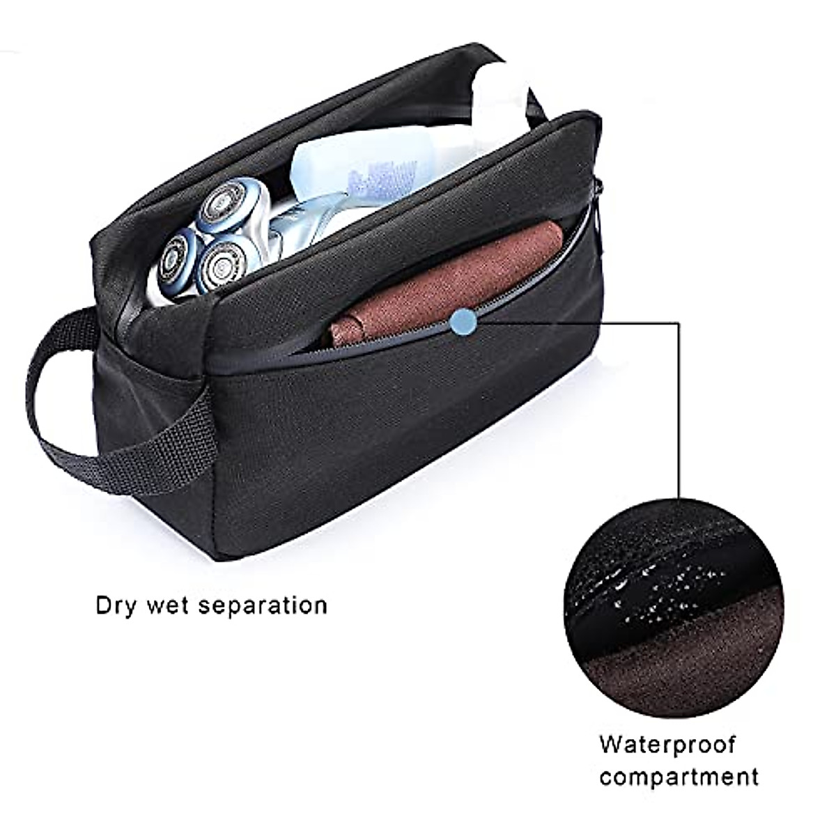 Etercycle Toiletry Bag for Men, Portable Travel Toiletry Organizer Bag,Shaving Bag for Toiletries Accessories (Black)