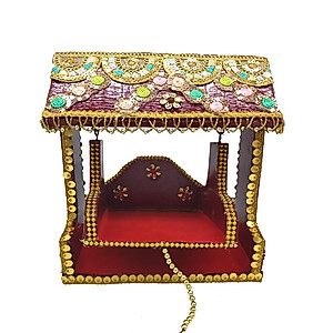Swing Ladoo Gopal 0,1,2,3 Bal Gopal Khana ji Swing Palana Krishna Jhoola for Janmashtmai Decorative Home Temple Mandir Puja Room