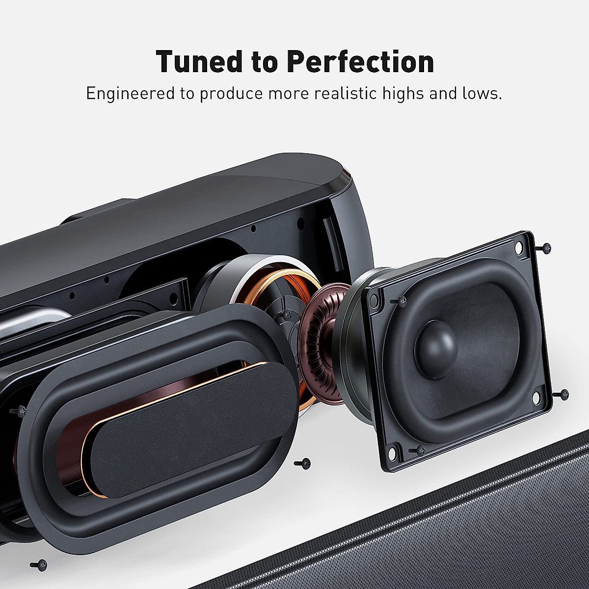 Fosi Audio A3 Small Sound Bars for Computer, Mini Soundbar Speaker for Phone,Projector, 18" Bluetooth Speakers for RV,Garage,Bedroom,Small Space