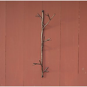 Ancient Graffiti Triple Wire Twig Hook,Gray, 19.25"H