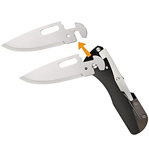 Cold Steel Click N Cut Folder Durable Hunting & Hiking Steel 5 Oz Compact 7" Long Folding Knife with Strong Lock & 2 Interchangeable Blades - Blister Package