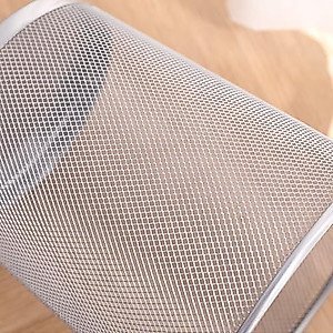 Metal Wastebasket, Mesh Trash Can Round Garbage Bin with Open Top for Home Office, 9.06 x 10.24 x 7.28