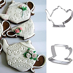Tea Pot And Tea Cup Biscuit Cookie Cutter - Stainless Steel