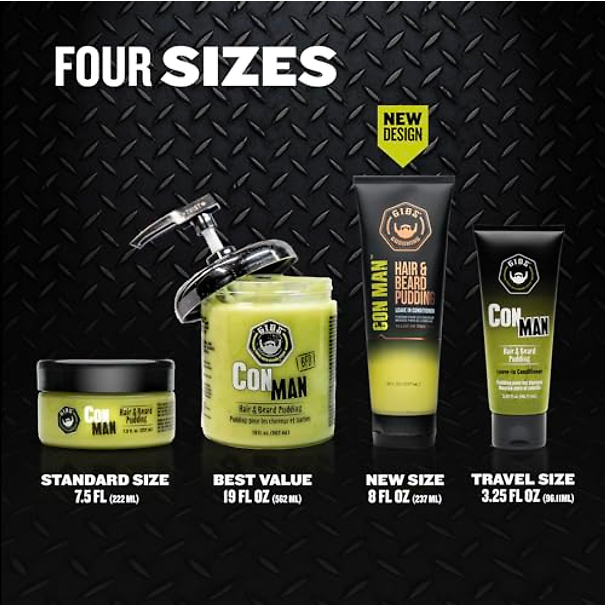 GIBS Grooming Con Man Hair & Beard Pudding, 19 Fl Oz