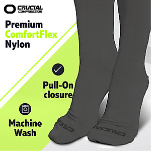 Crucial Compression Socks for Men & Women (20-30mmHg) - Best Graduated Stockings for Running, Athletic, Travel, Pregnancy, Maternity, Nurses, Medical, Shin Splints, Support, Circulation & Recovery