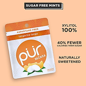 PUR Mints | Aspartame Free Mints | 100% Xylitol | Sugar Free, Vegan, Gluten Free & Keto Friendly | Natural Flavored Mints, Variety Pack, 20 Pieces (Pack of 3)