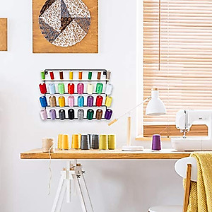 Katai - Sewing Thread Wall Mount Rack Display - 32 Spool Storage Organizer - Complete with 3 Spool Huggers