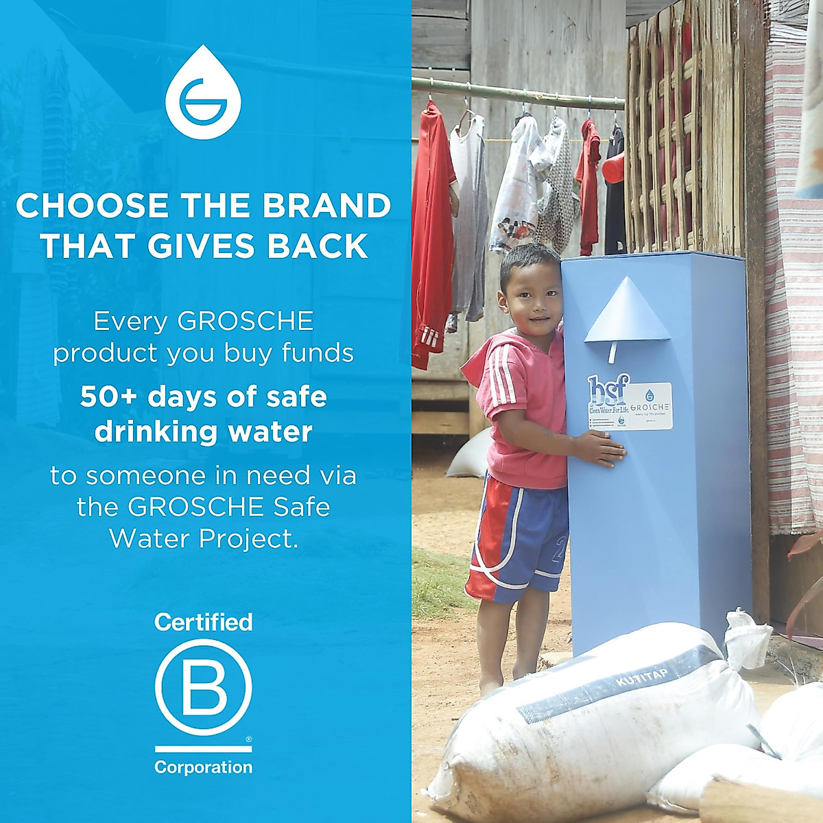 GROSCHE Amsterdam Glass Pour Over Coffee Maker - Single Cup Manual Dripper Brewer w/Removable Glass Top & Permanent Stainless Steel Filter - 27.6 fl oz - Ideal for Home, Camping, & On-the-Go Brewing