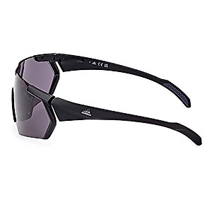 adidas Men's SP0064 Square Sunglasses, Matte Black/Smoke, 00-0-140